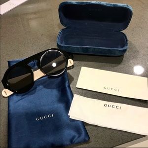 Gucci | Accessories | Gucci Gg256s Round Frame Acetate Sun Glasses ...
